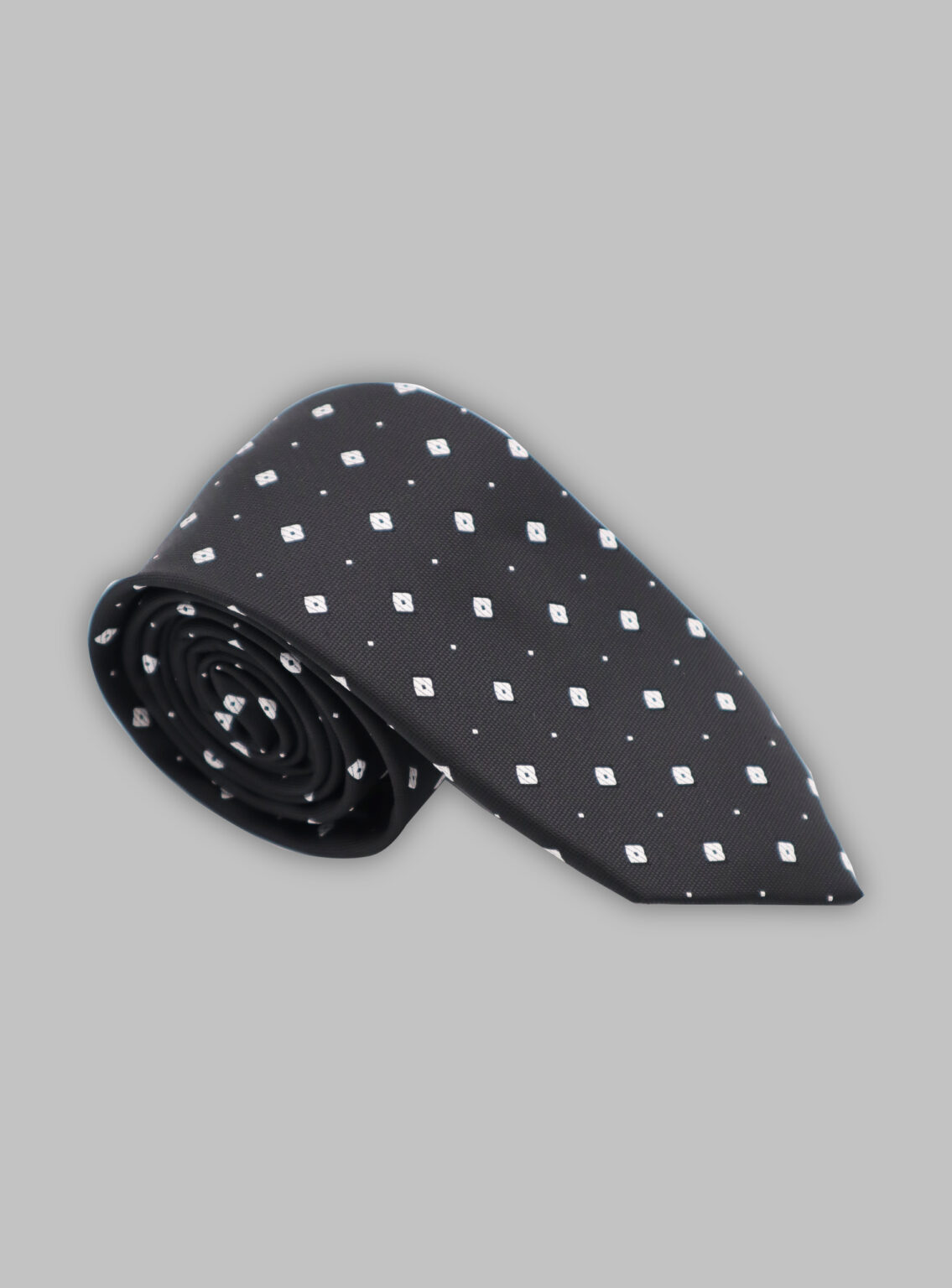 Cravate À Motif Losanges - Noir - SUITS.ma